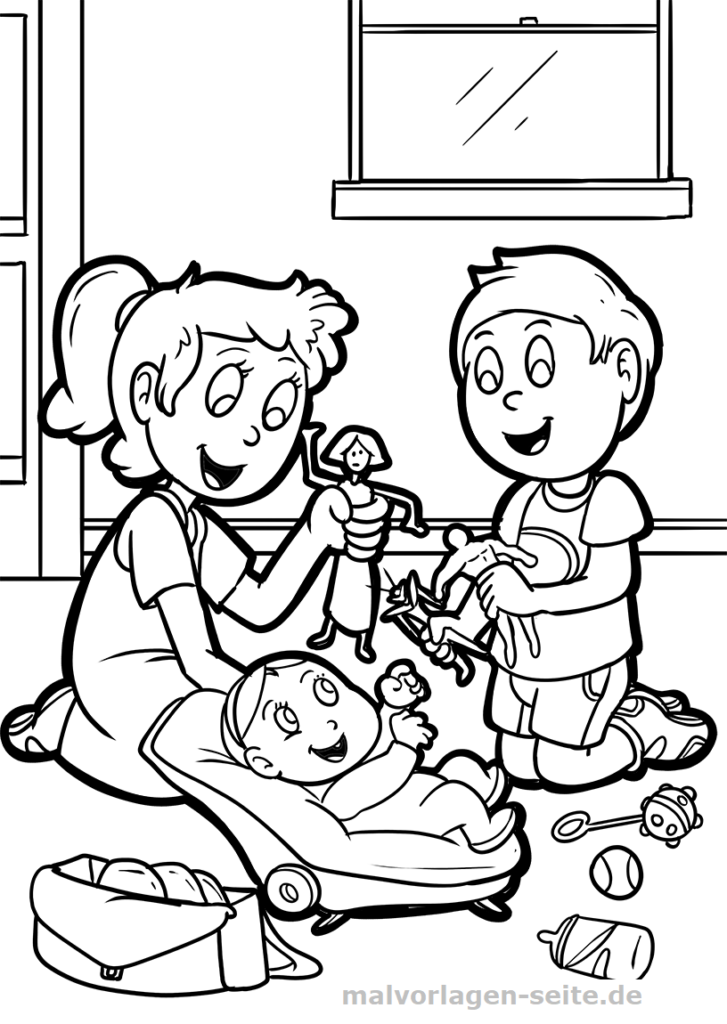 Ausmalbilder Baby / Babys kostenlos drucken und ausmalen