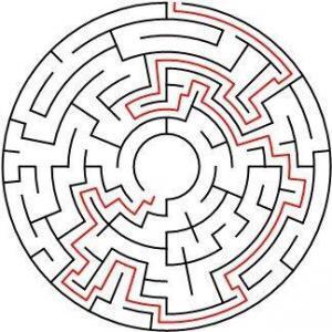 Labyrinth / Irrgarten für Kinder rund kostenlos herunterladen