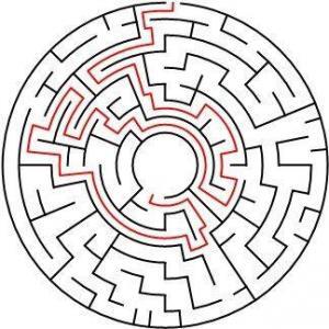 Labyrinth / Irrgarten für Kinder rund kostenlos herunterladen
