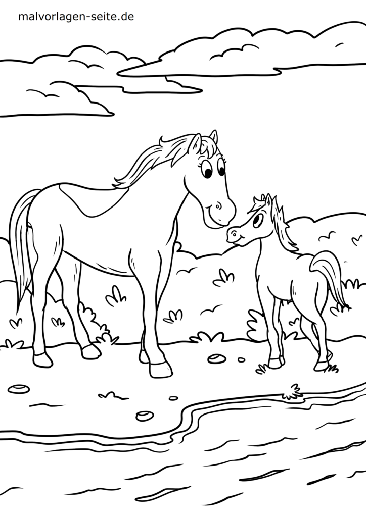 Malvorlage Pferd | Jetzt kostenlos herunterladen