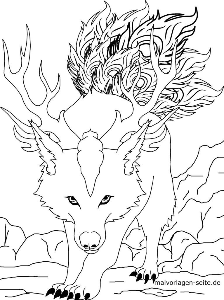 Malvorlage Wolf | Jetzt kostenlos herunterladen