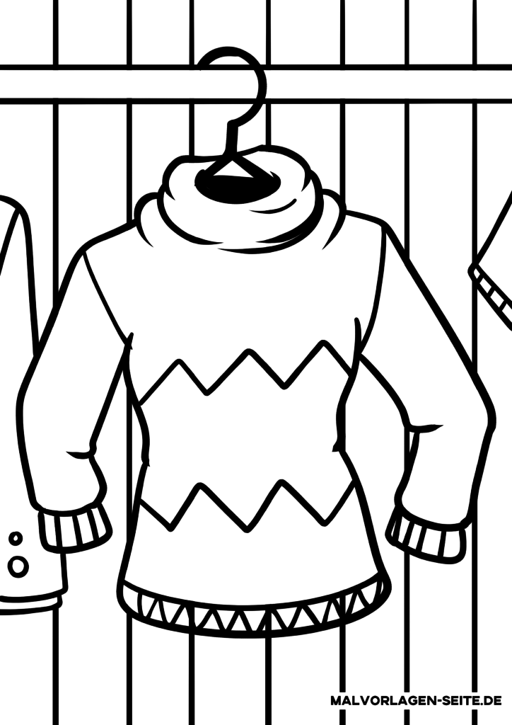 Malvorlage Pullover - Kleidung | Jetzt kostenlos herunterladen