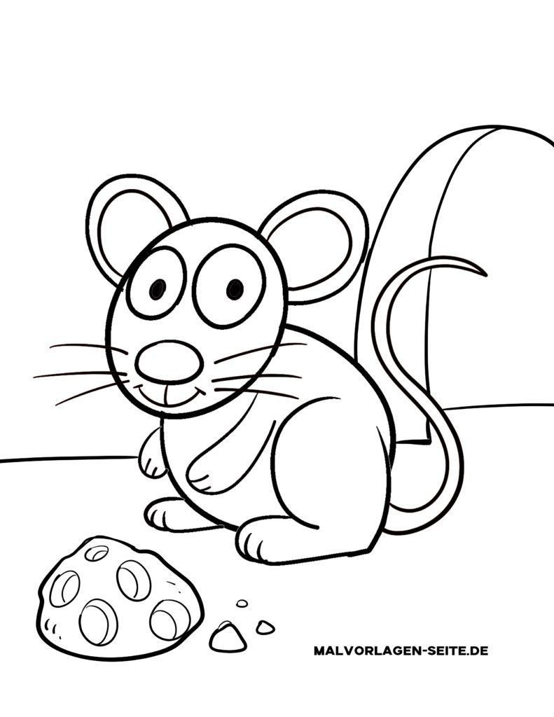 Suchbild kostenlos - Such die Maus - Für Kinder zum Ausmalen