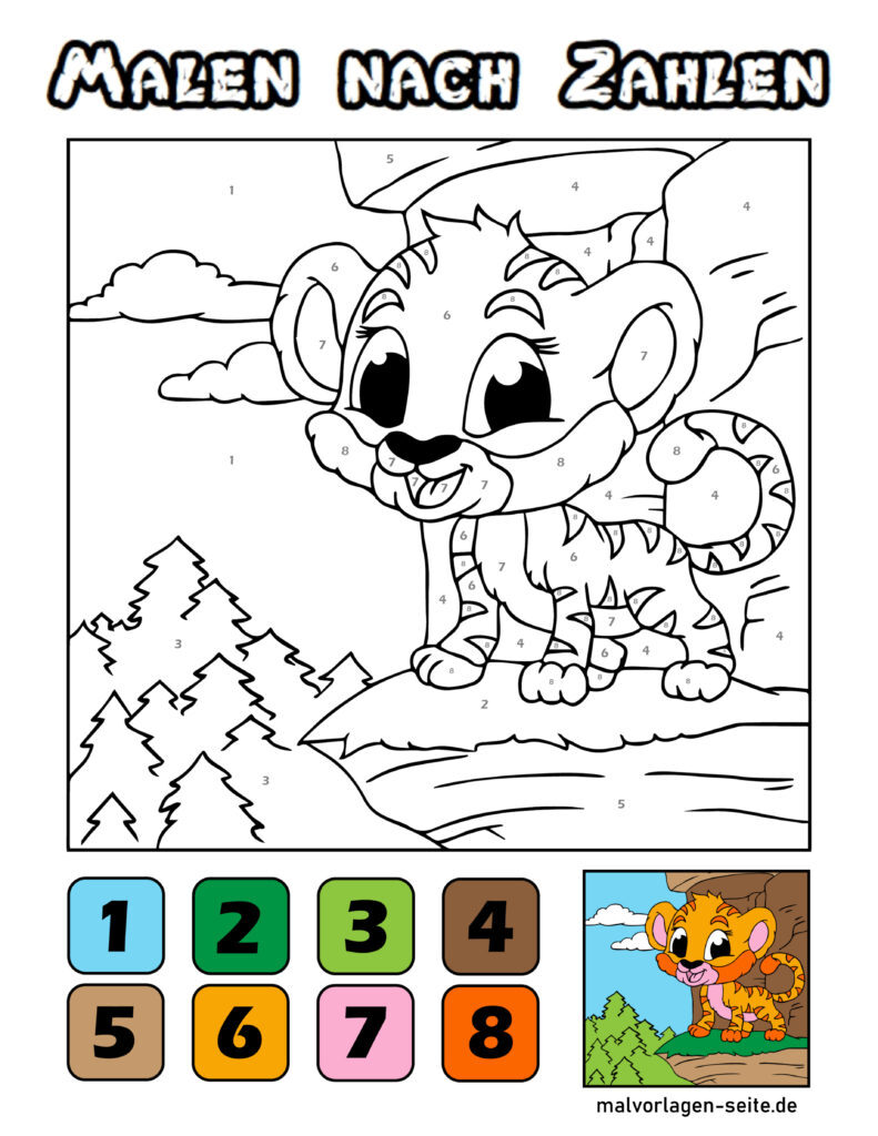 Malen nach Zahlen - Tiere | Jetzt kostenlos herunterladen