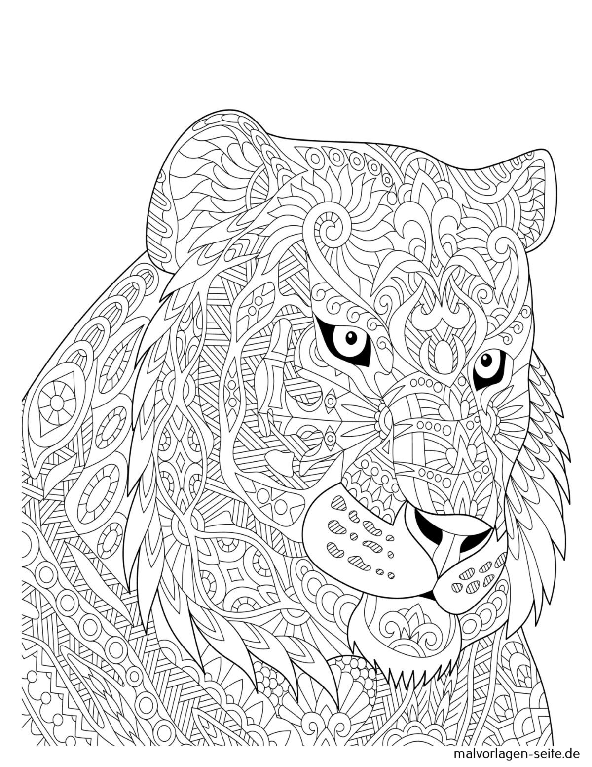 Ausmalbilder Tiger | Ausmalbild kostenlos herunterladen