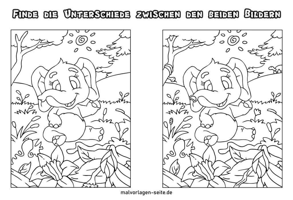 Fehlerbilder für Kinder - Finde die Fehler auf beiden Bildern