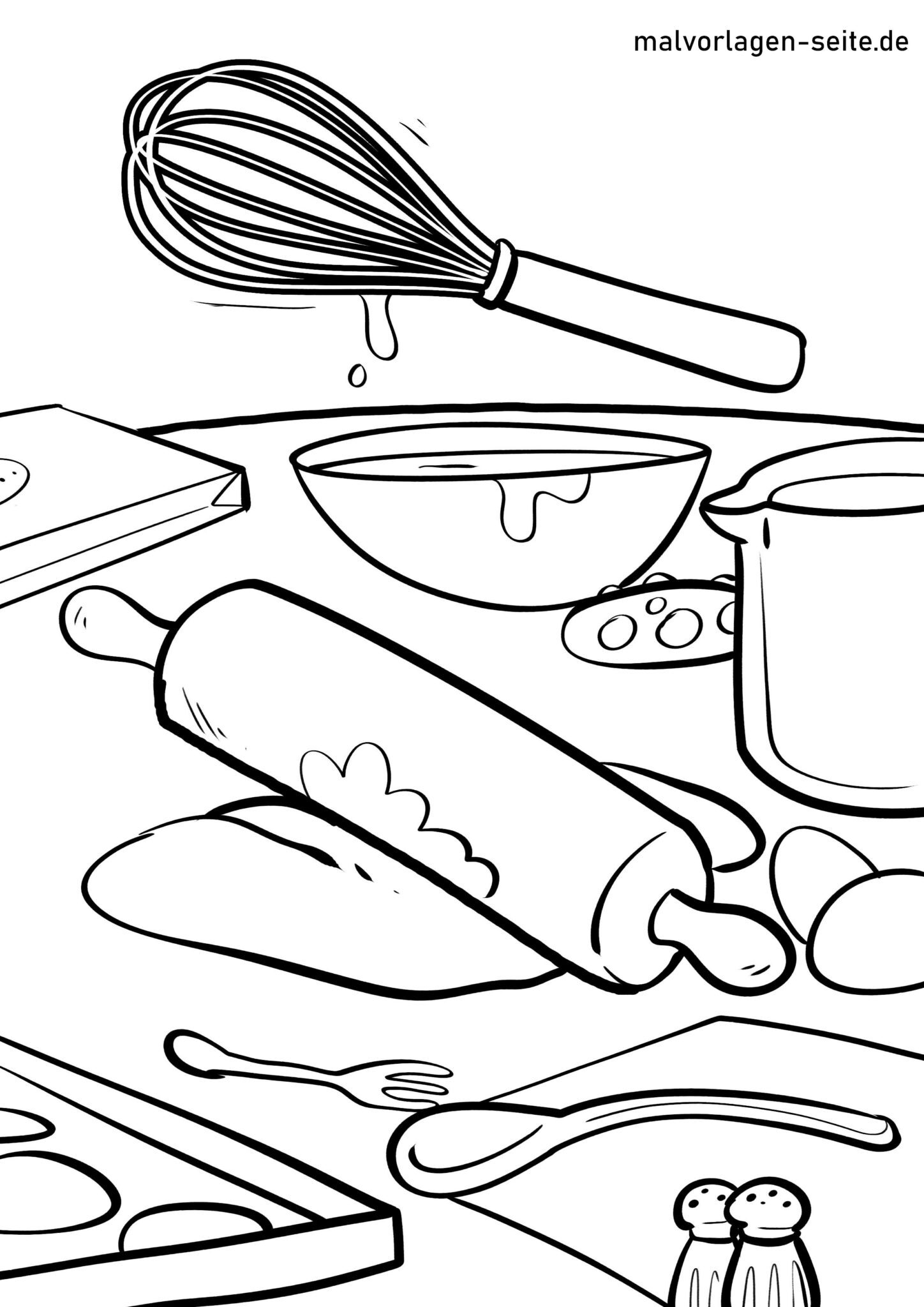 Malvorlage Backen | Jetzt kostenlos herunterladen