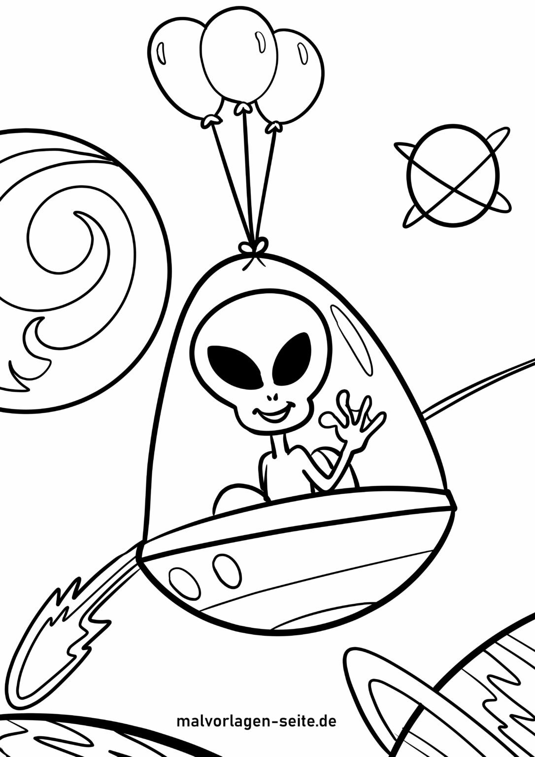 Malvorlage Alien | Jetzt kostenlos herunterladen