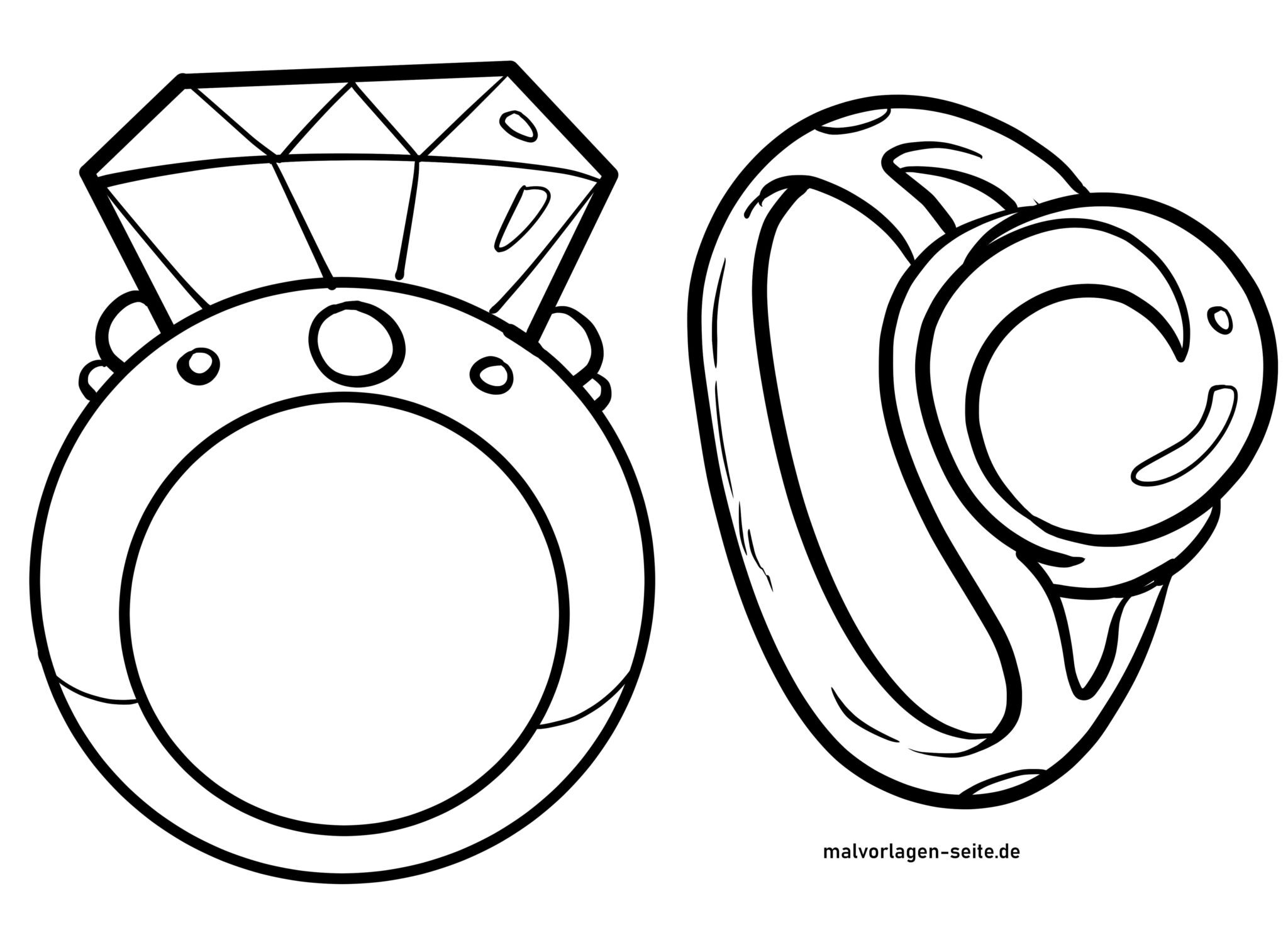 Malvorlage Schmuck Ringe | Jetzt kostenlos herunterladen