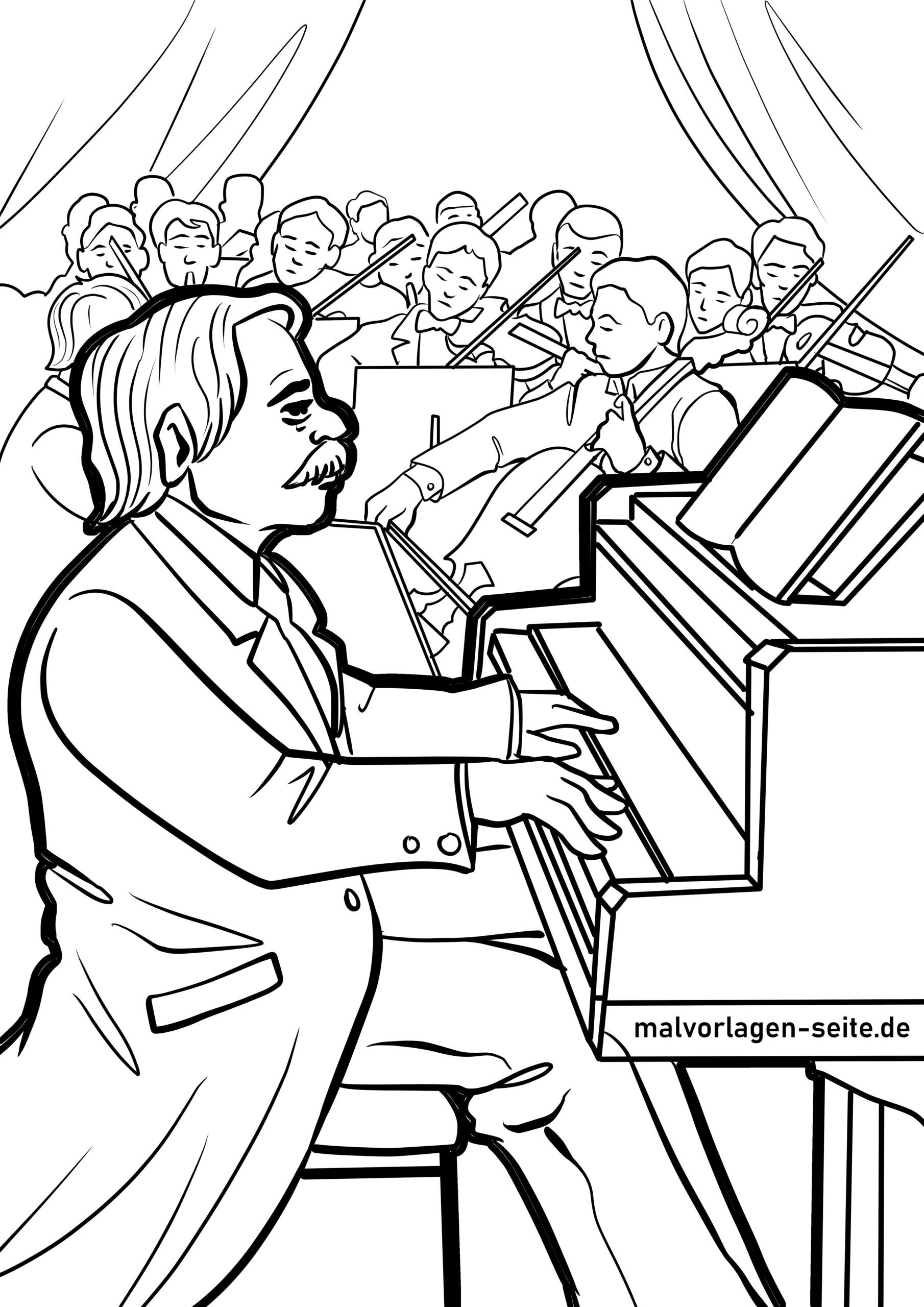 Orchestra Direttore Dyrygent Mestieri Kolorowanki Dirigent Musicisti