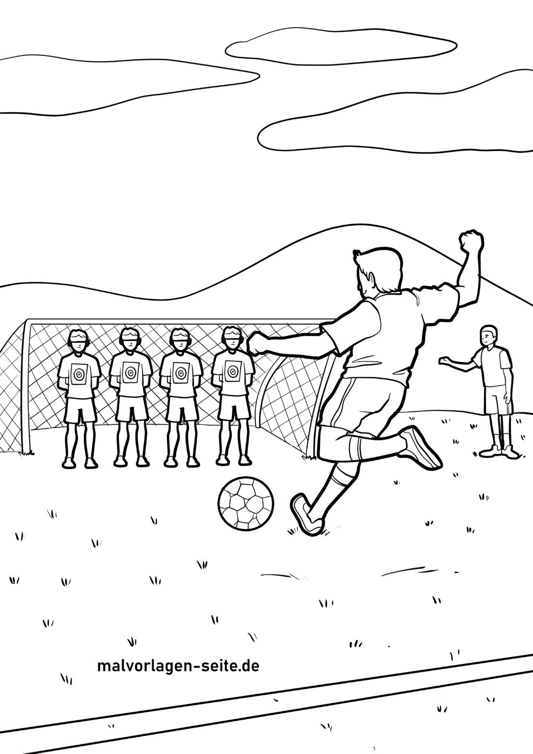 Malvorlage Fußball | Jetzt kostenlos herunterladen