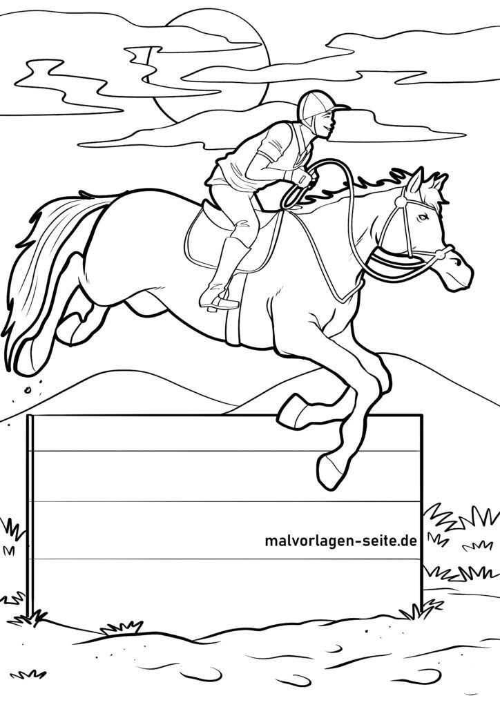 Pferde Pferd Springreiten Ausmalen Reiter Reiterin Malvorlage Mandalas ...