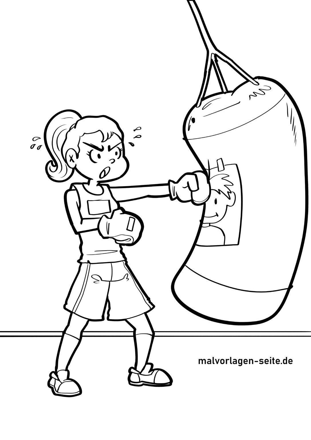 Malvorlage Boxen | Jetzt kostenlos herunterladen