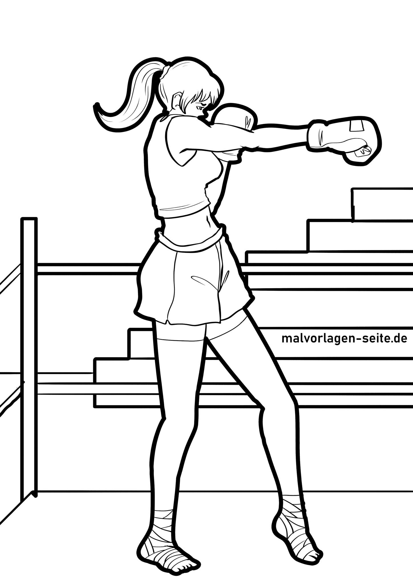 Ausmalbild Boxen – Ausmalbild Boxer ausdrucken – FFLR