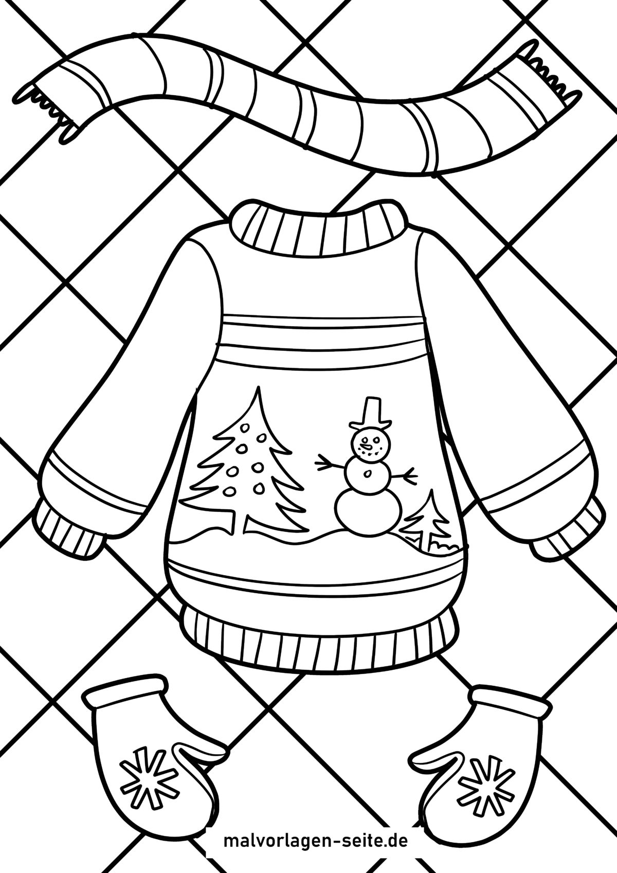 Malvorlage Pullover - Kleidung | Ausmalbild kostenlos herunterladen