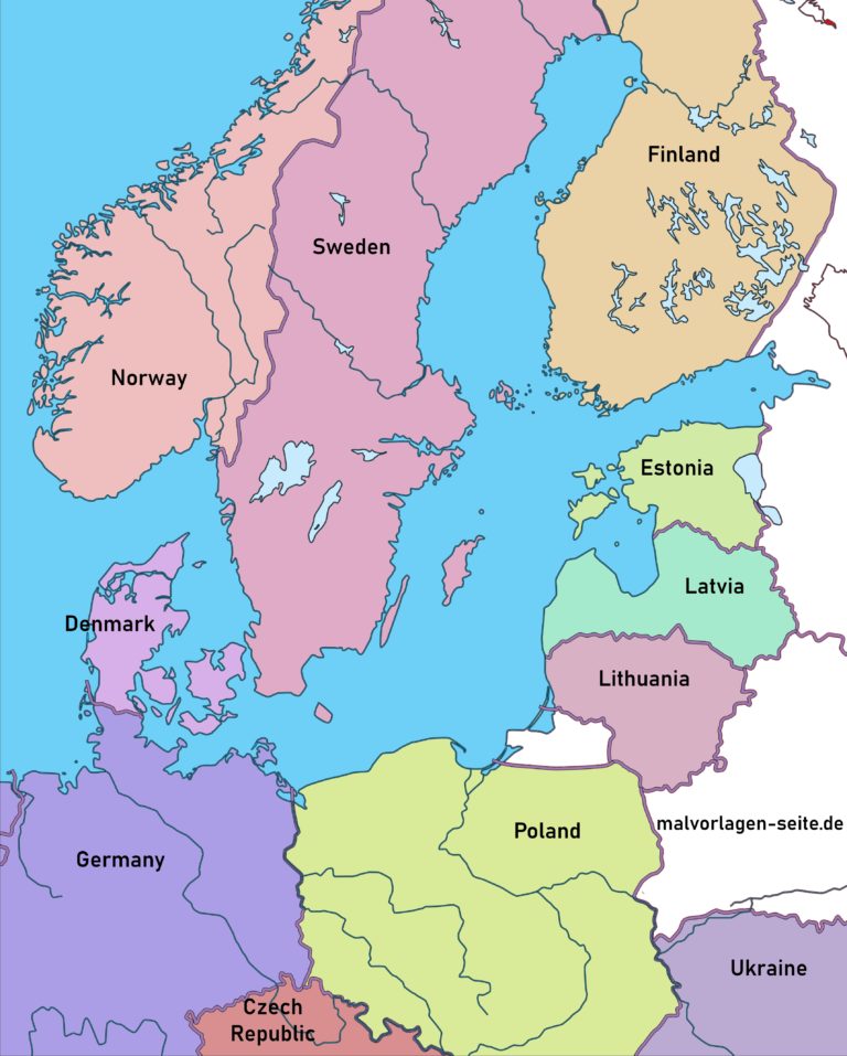 Tolle Landkarte Skandinavien und Baltikum entdecken