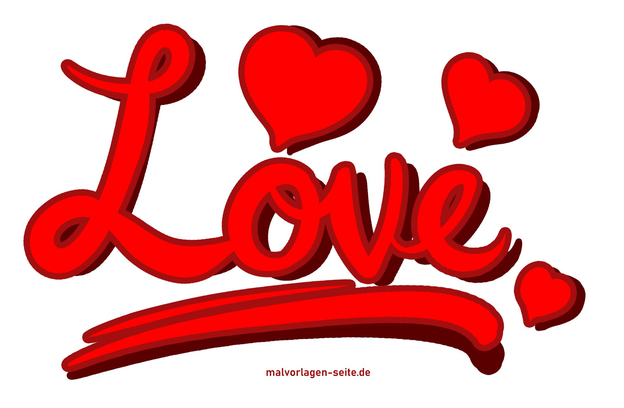 Malvorlage LOVE - Liebe | Ausmalbild kostenlos herunterladen