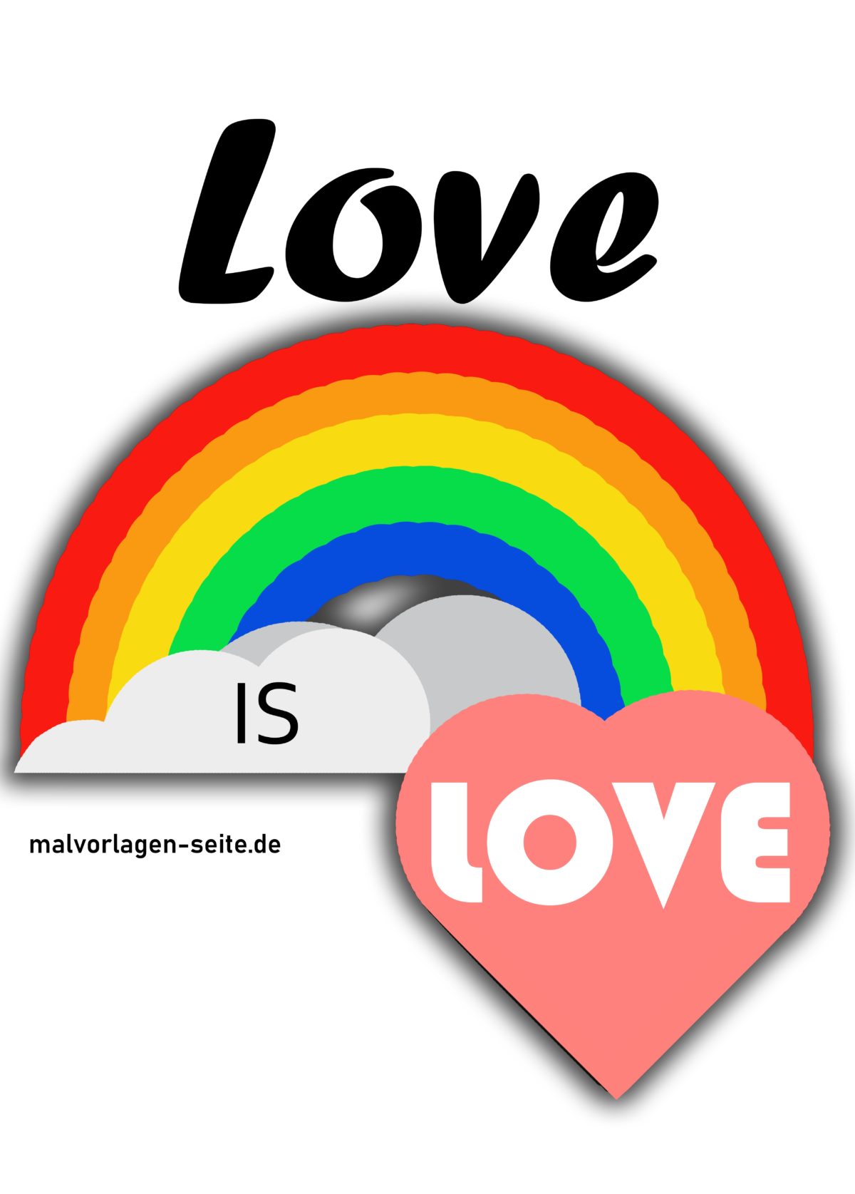 Malvorlage Liebe - Love | Ausmalbild kostenlos herunterladen