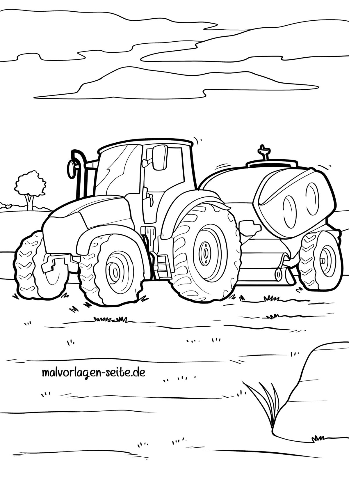 Malvorlage Traktor | Jetzt kostenlos herunterladen