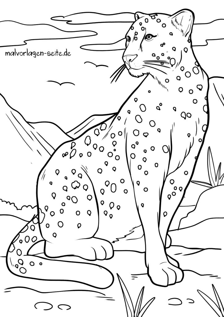 Ausmalbilder Leoparden | Jetzt kostenlos herunterladen