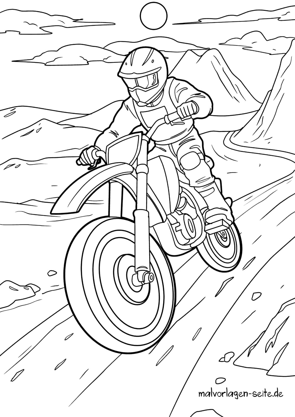 Malvorlage Motorrad | Jetzt kostenlos herunterladen