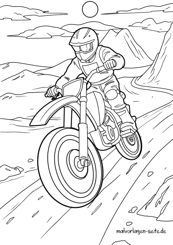 Malvorlage Motorrad | Jetzt kostenlos herunterladen