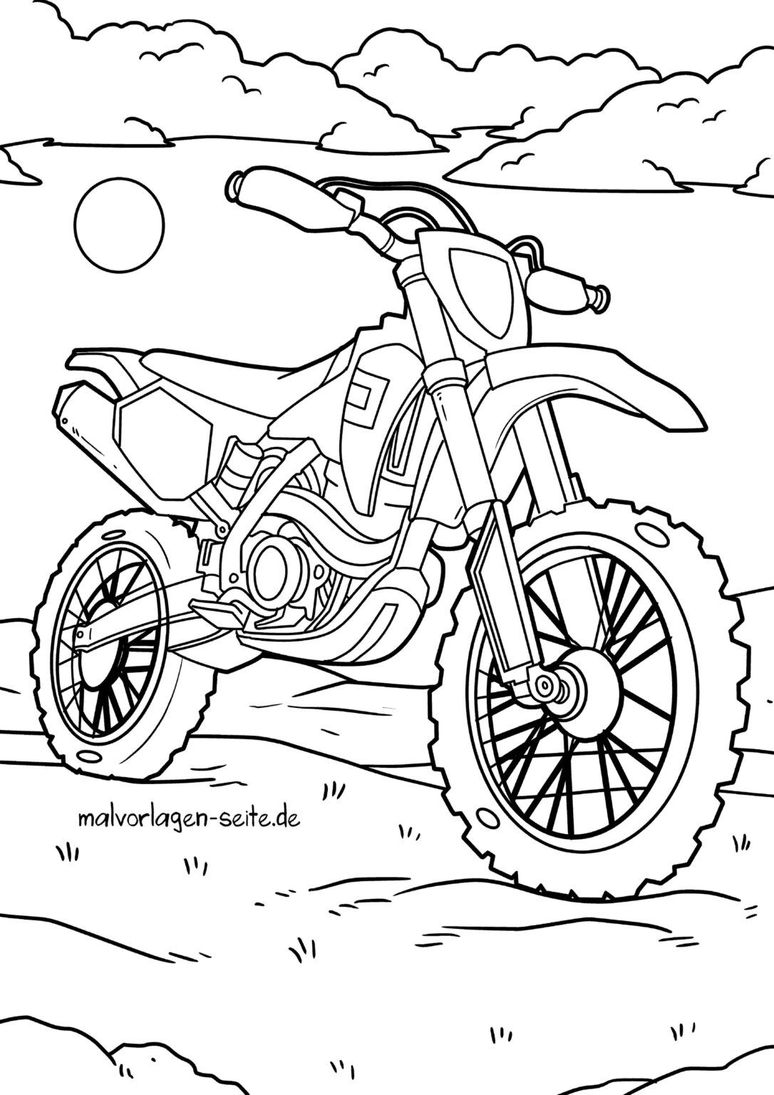 Malvorlage Motorrad | Jetzt kostenlos herunterladen