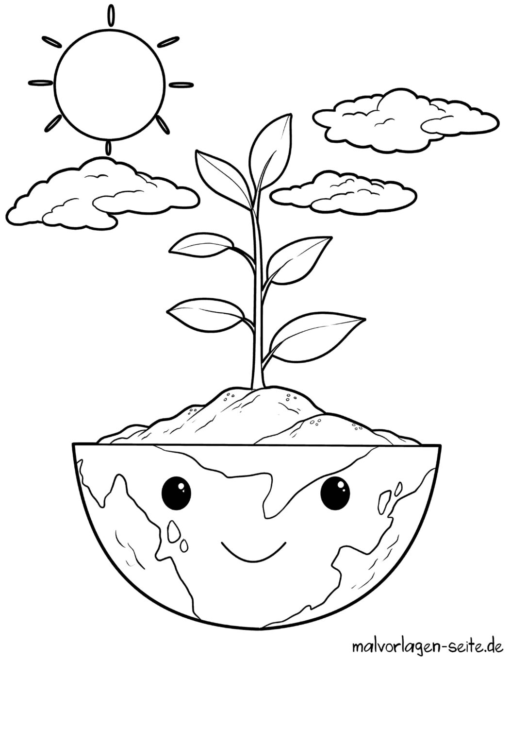 Malvorlage Earth Day - Tag der Erde | Jetzt kostenlos herunterladen