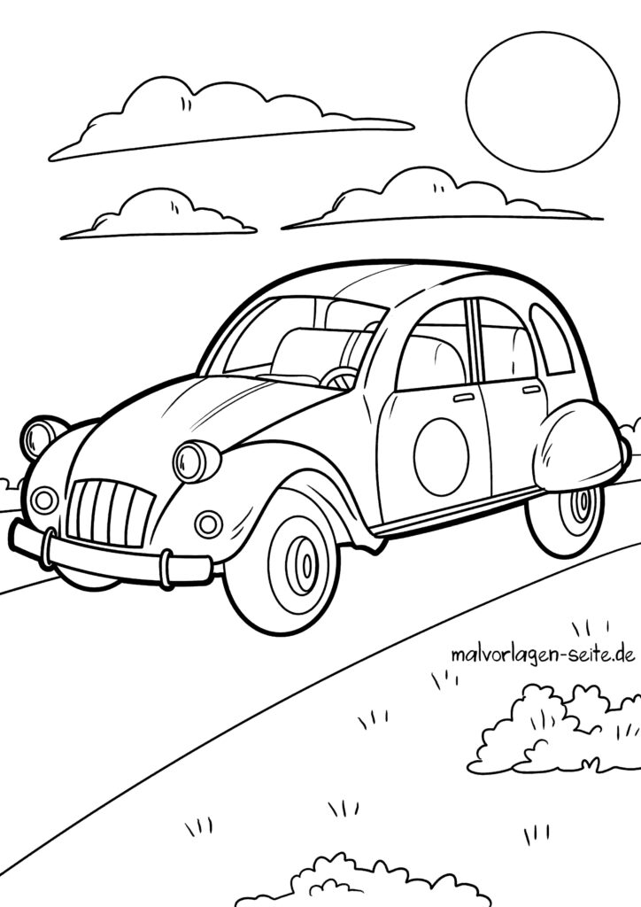 Ausmalbilder Autos kostenlos drucken und ausmalen