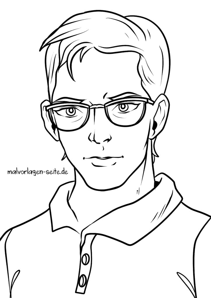 Man's Face Coloring Page - Download this free coloring page