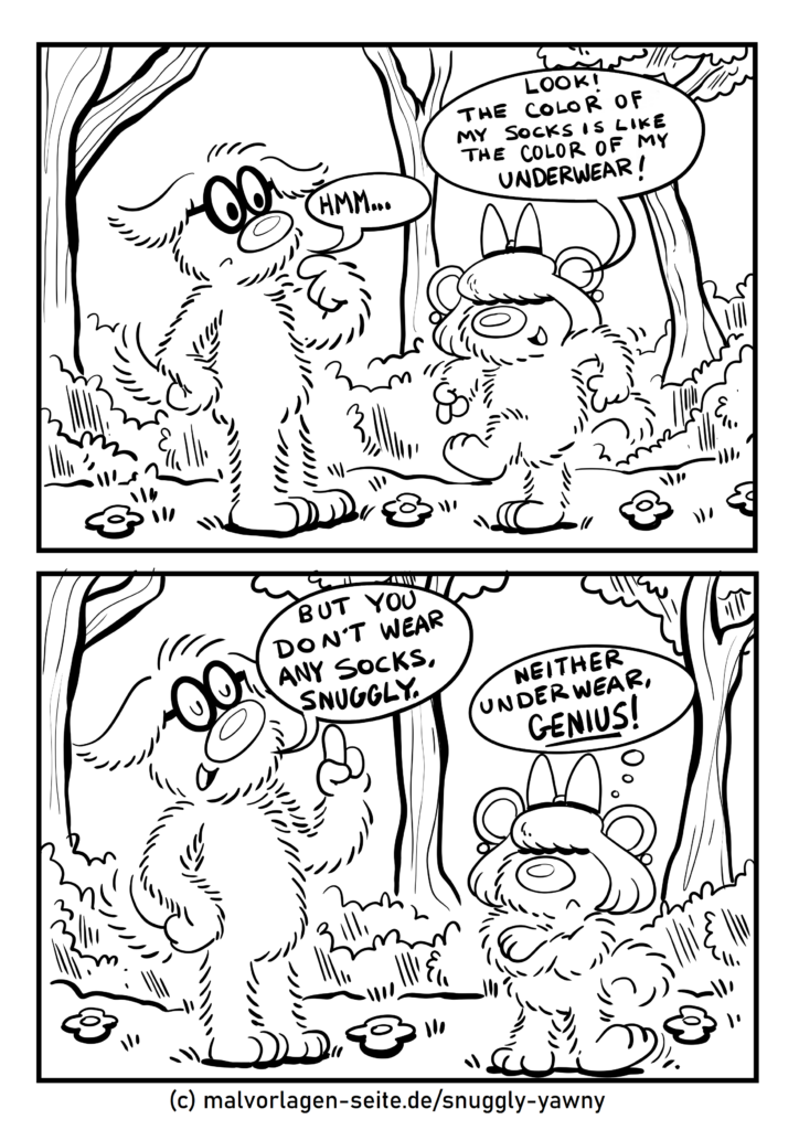 Snuggly und Yawny: Zwei Freunde auf großen Abenteuern
