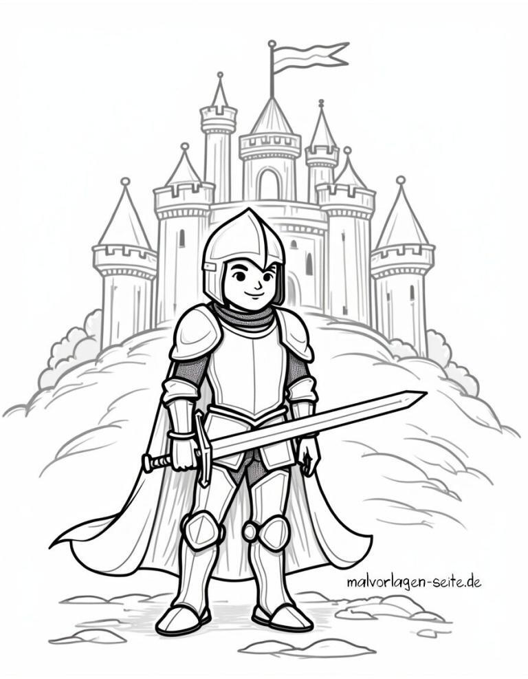 Malvorlage Ritter | Jetzt kostenlos herunterladen