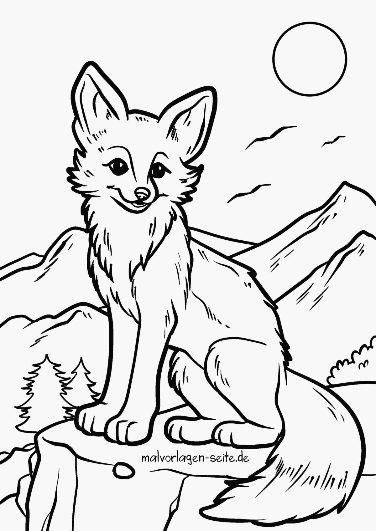 Malvorlage Fuchs | Jetzt kostenlos herunterladen